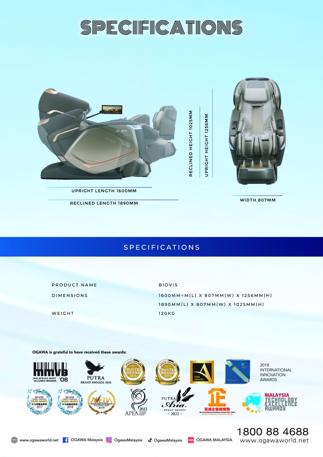 OGAWA Biovis Powered By Overseer Massage Chair | Shopee Malaysia