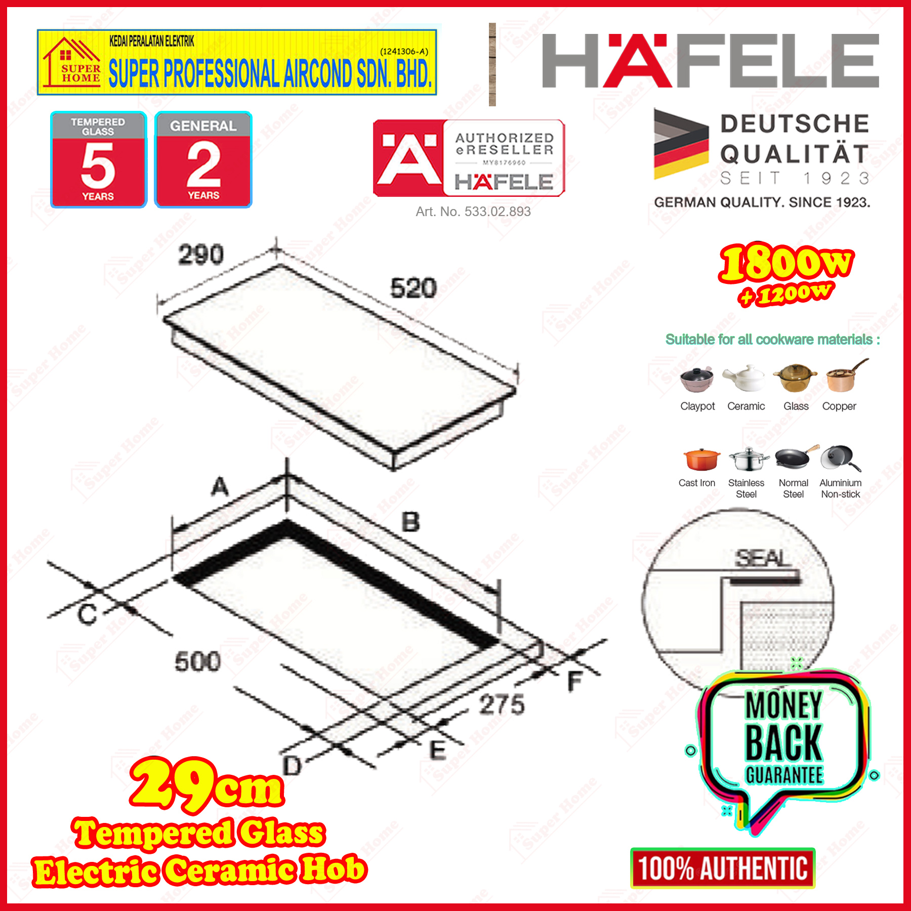 Rinnai Slim Hood RH-S65A-SSVR 60cm / Hafele Domino Hob Built-in 2-Zone ...