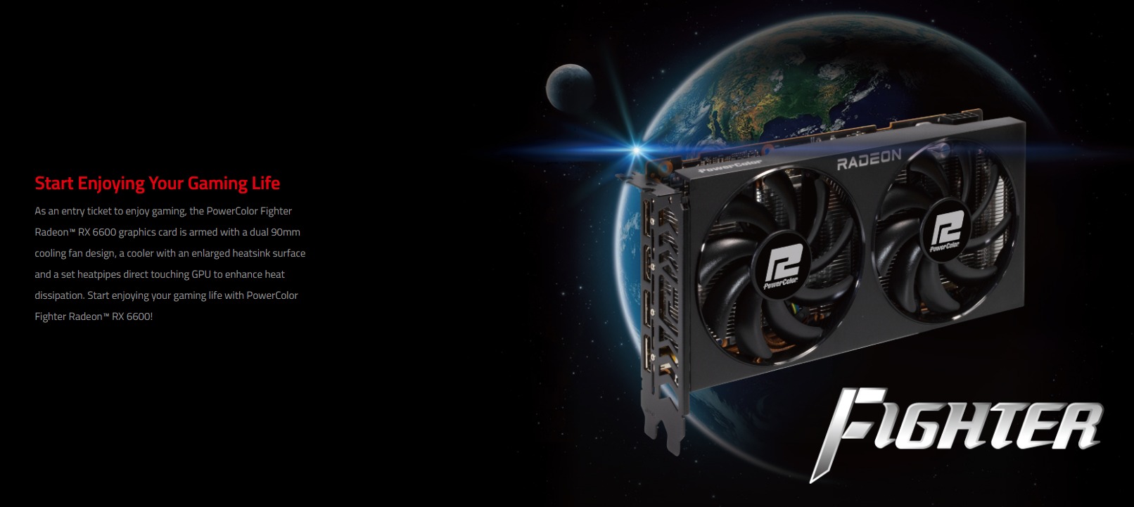 PowerColor RX6600 FIGHTER AMD Radeon RX 6600 8GB GDDR6 Graphic Card ...