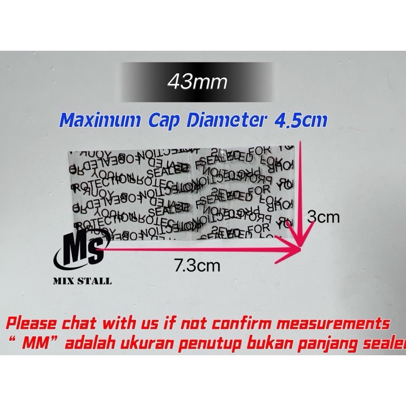 Shrinkable Plastic Sealer Cap Seal For Jars Bottles Balang botol-READY ...