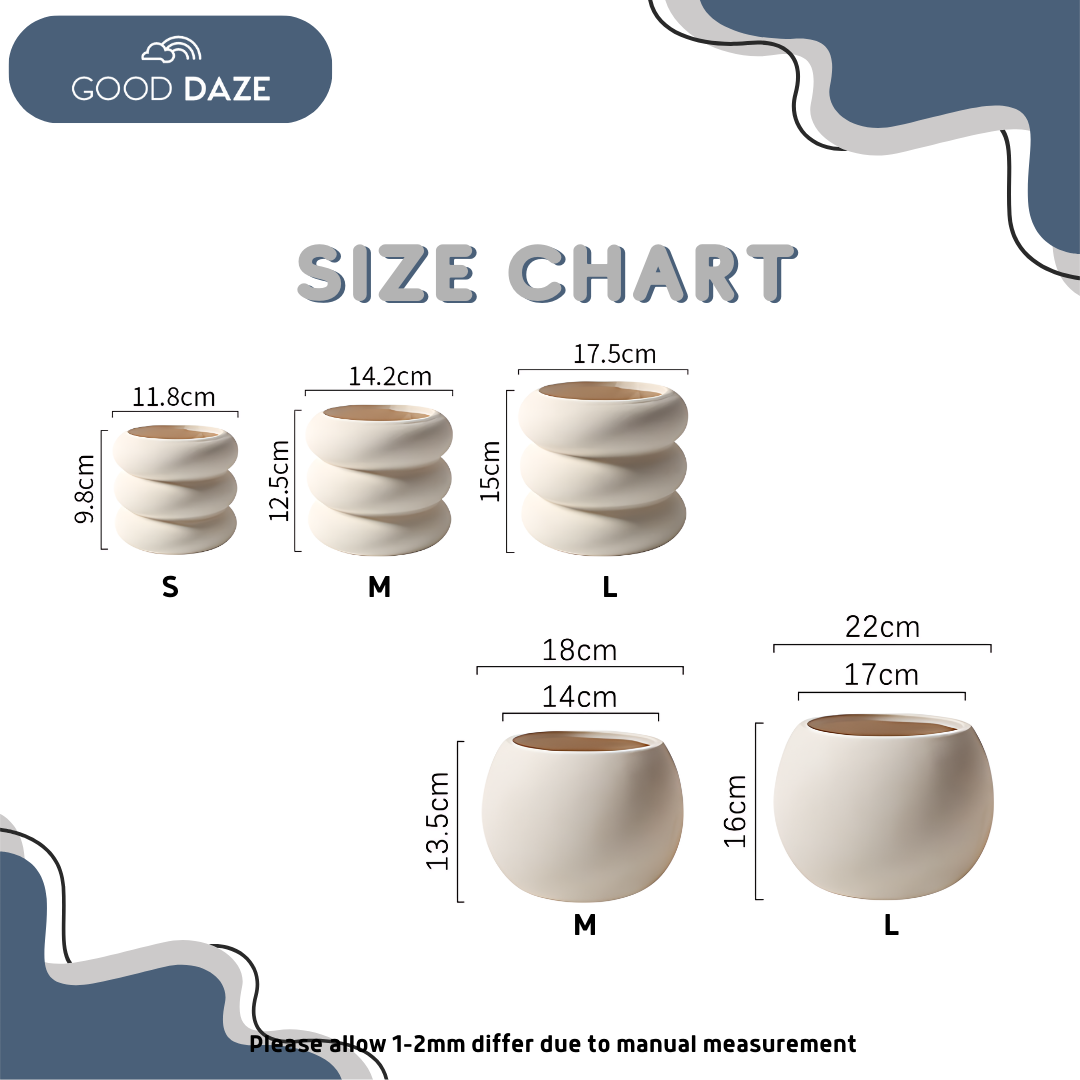 Good Daze Nordic Ceramic Plant Pot Porous Pot Flower Pots Indoor Plant ...