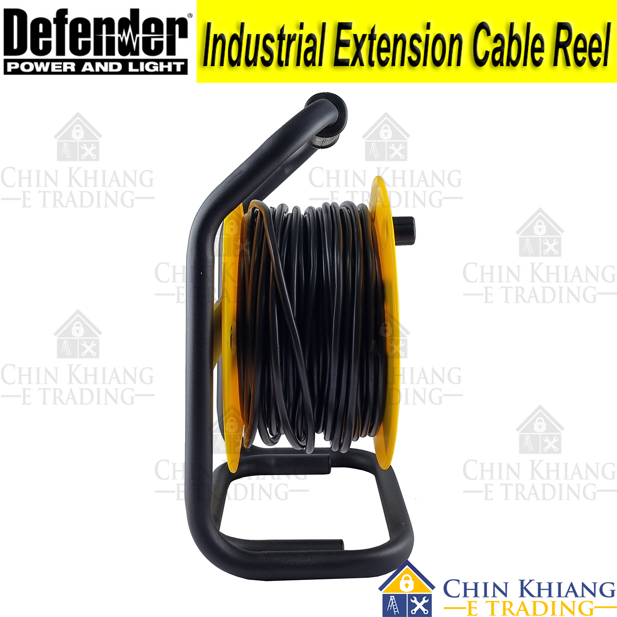 Defender 50M 4-Way Industrial Extension Wire Cable Reel 240V 13A E86582 ...
