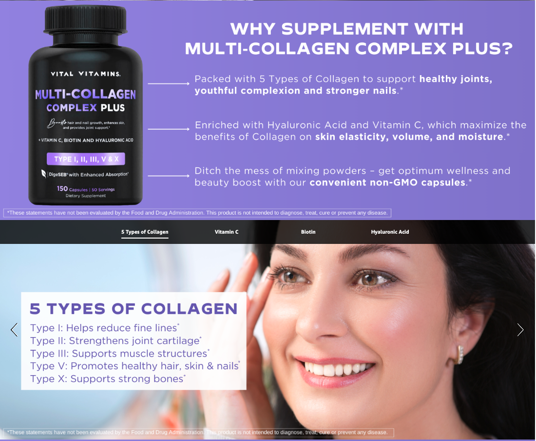GENUINE Vital Vitamins Brain Supplements for Memory and Focus l Multi ...