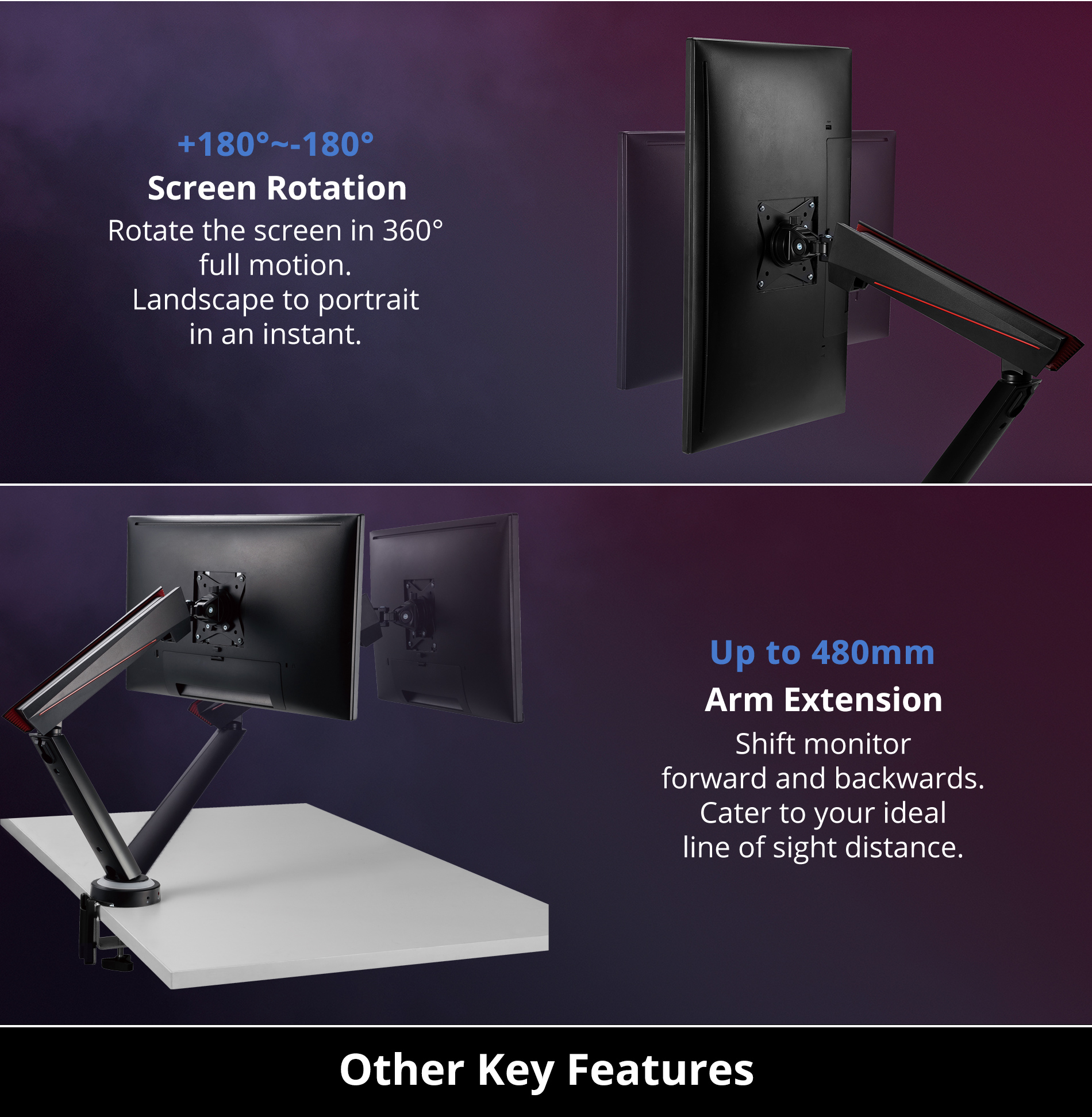 PRISM+ Arc Neo Single Monitor VESA RGB Monitor Arm | Shopee Malaysia