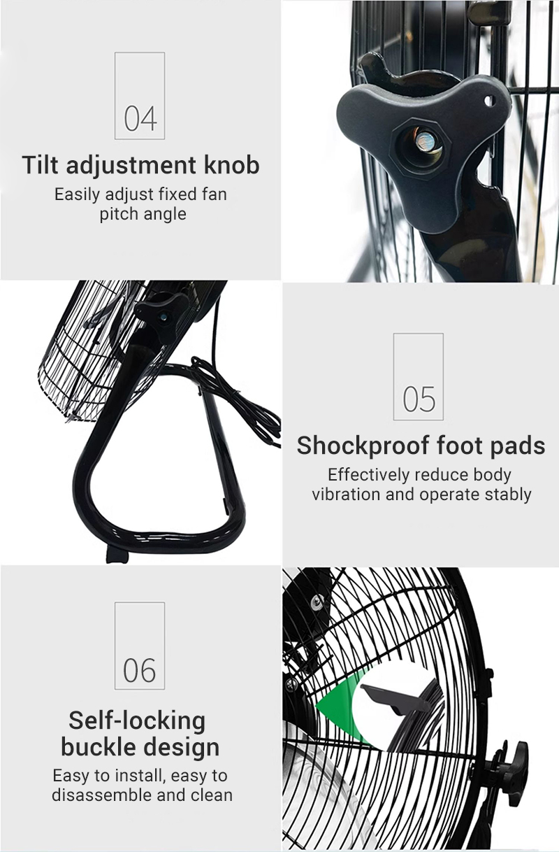 Industrial Ground Fan Electric Floor Fan Aluminum Blades Strong Wind ...