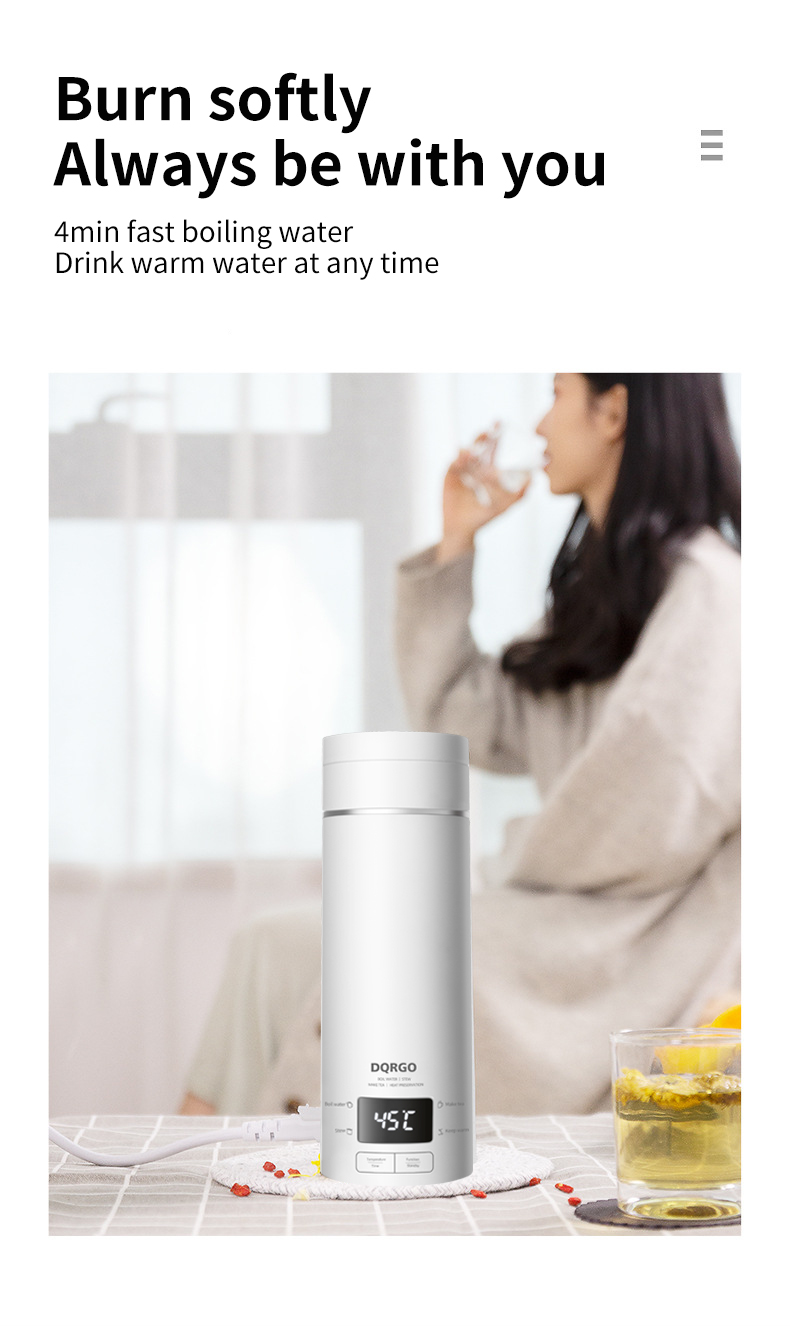 HGV Portable Electric Kettle 400ml Temperature Controlled 316 Stainless ...