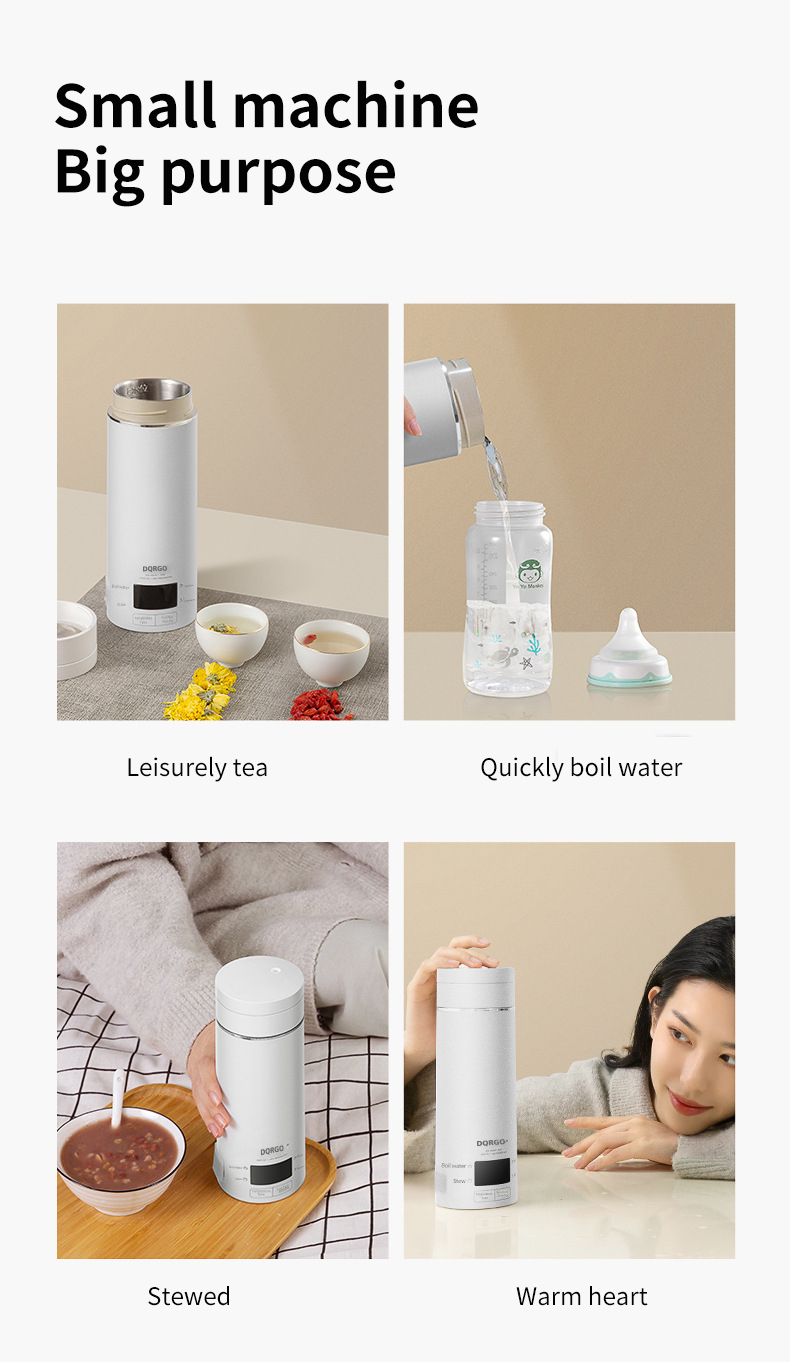 HGV Portable Electric Kettle 400ml Temperature Controlled 316 Stainless ...