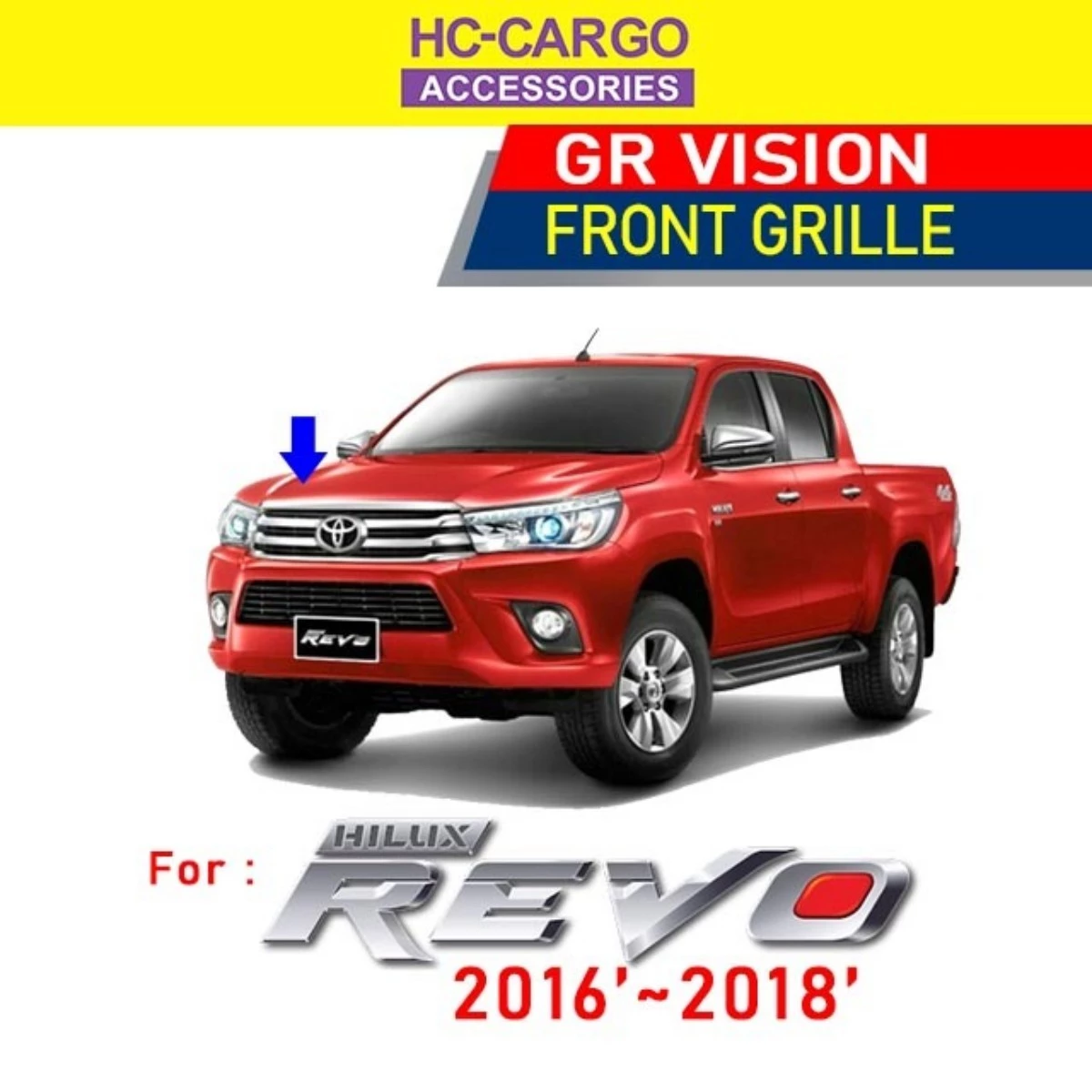 Toyota Hilux Revo 2016 - 2018 GR GAZOO RACING Front Bumper Grill Grille ...