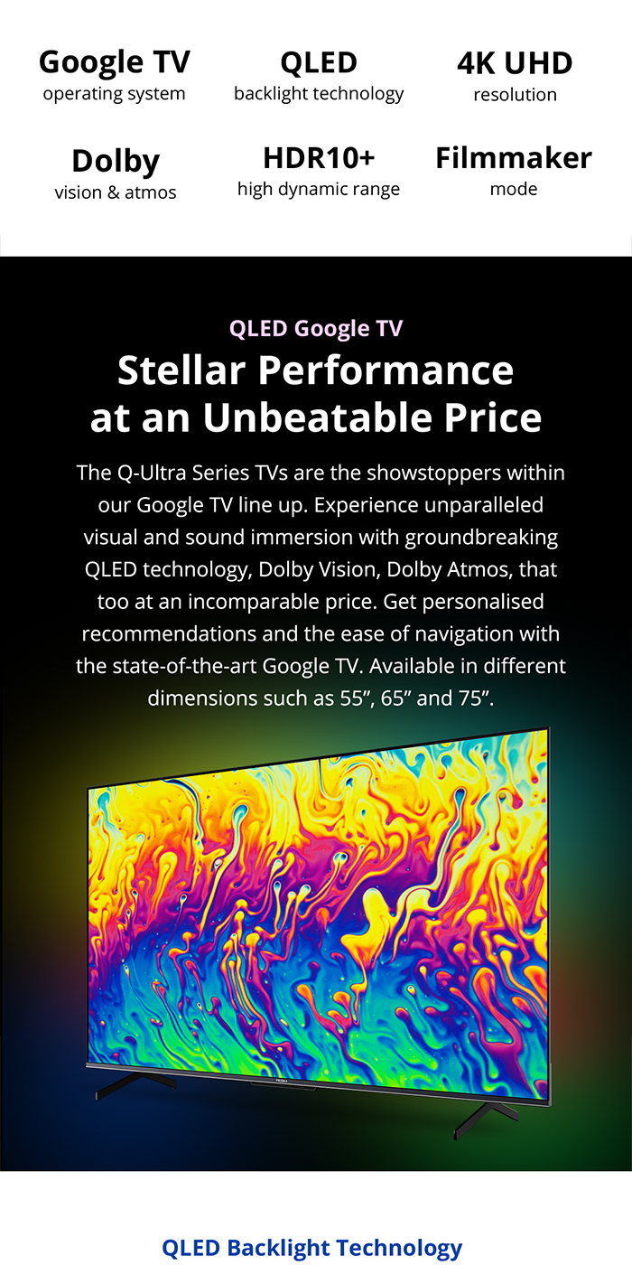 PRISM+ Q55 Ultra 4K QLED Google TV 55 inch Quantum Colors | Shopee Malaysia