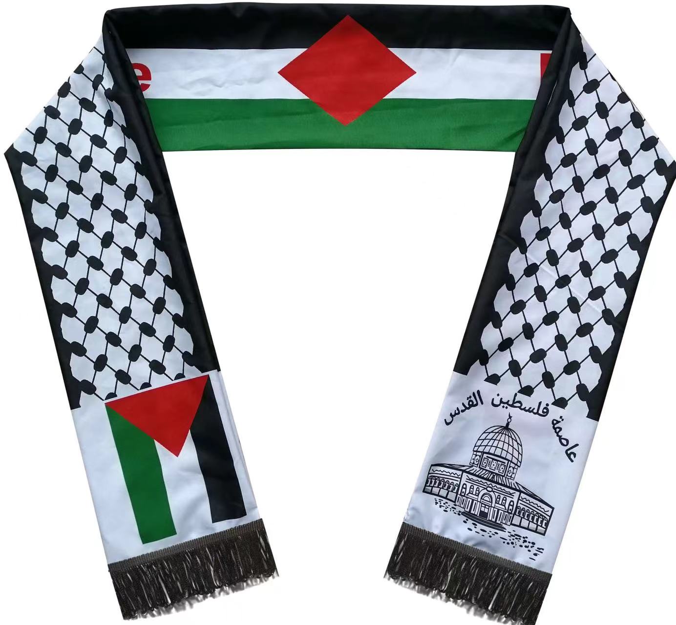 Mini Palestine Flags Brooches Palestine scarf 14x130cm Scarf Printing ...