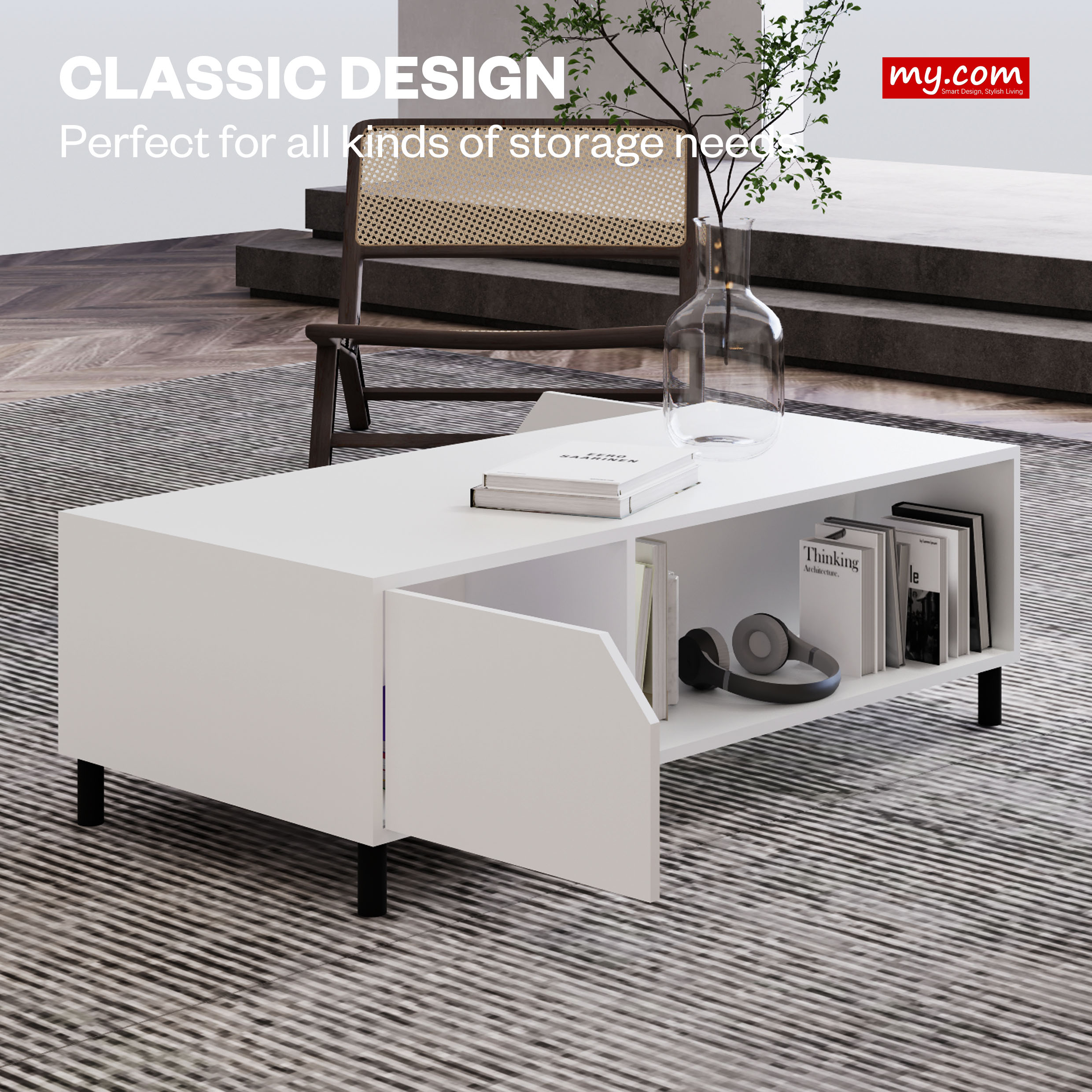 Meja Kopi/Coffee Table with 2 Doors Large Compartment meja kopi white ...