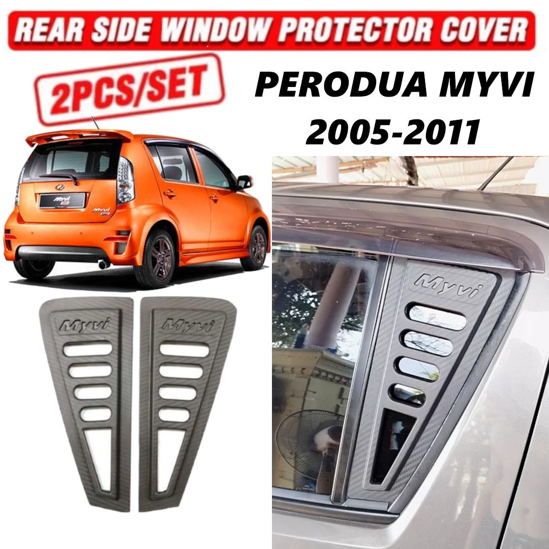2pcs Perodua Myvi 2005-2011 Window Cover 3D Carbon Rear Mirror ...