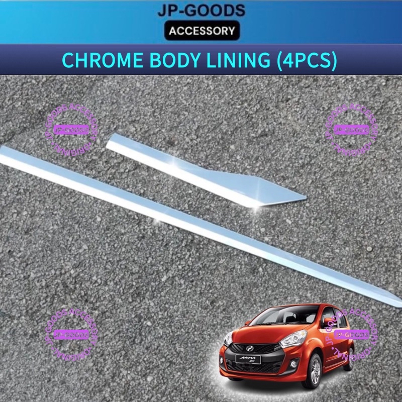 Myvi Lagi Best Icon 2011 - 2017 CHROME Car Body Side Moulding Liner ...