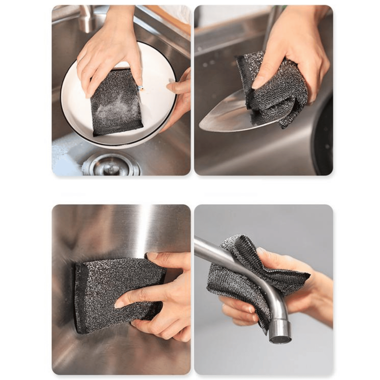Tradlux Sponge Clean Stainless Steel Sponges Metal Scrubber Sponge ...