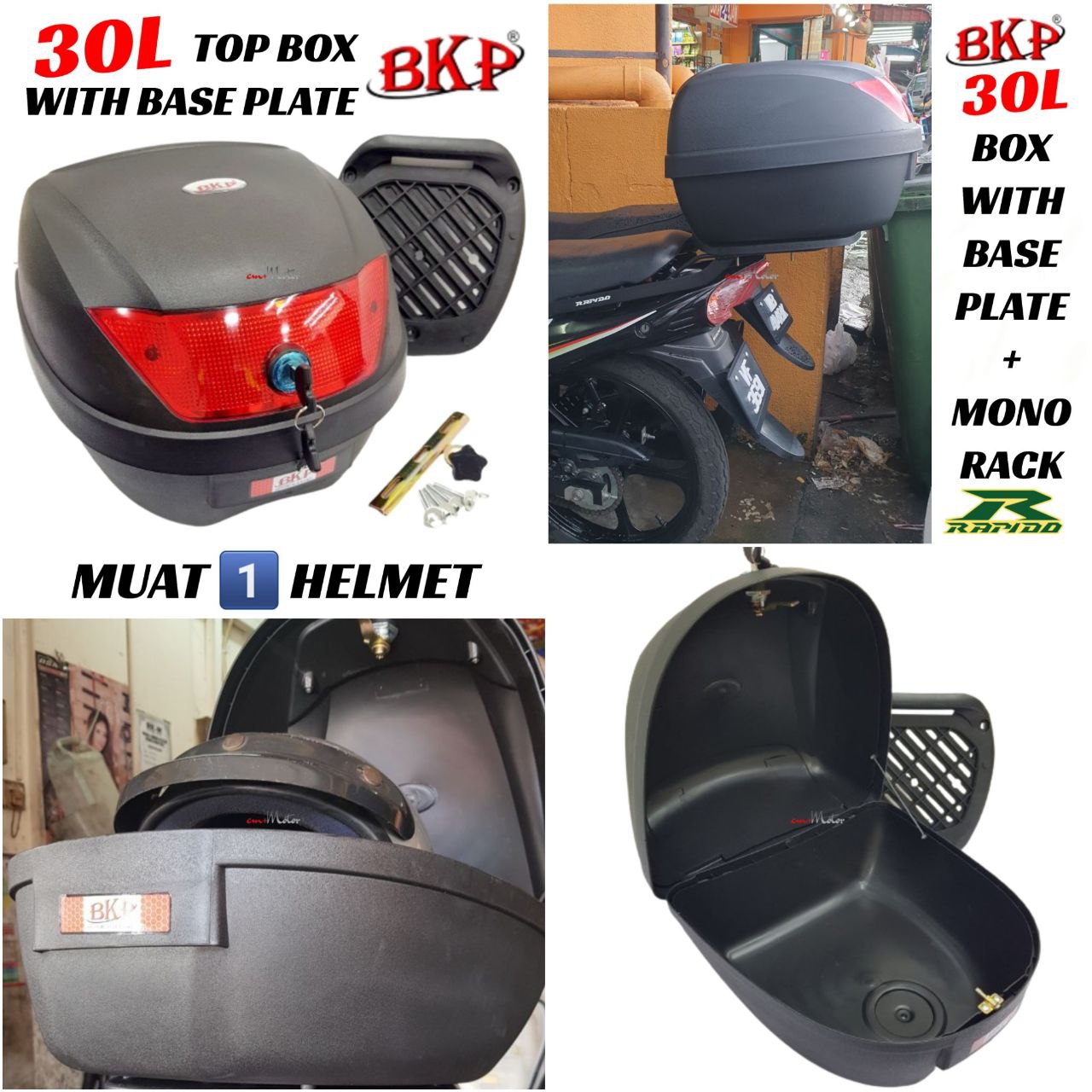 (HONDA Beat) Top Box BKP 30L 32L 36L GS 36L/EMS 35L+RAPIDO Adjustable ...