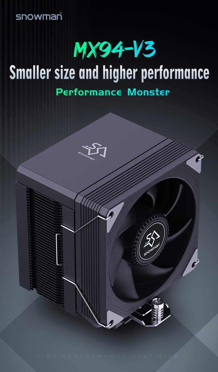 Snowman MX94-V3 Black White 9CM Tower CPU Cooler Heatsink | Shopee Malaysia