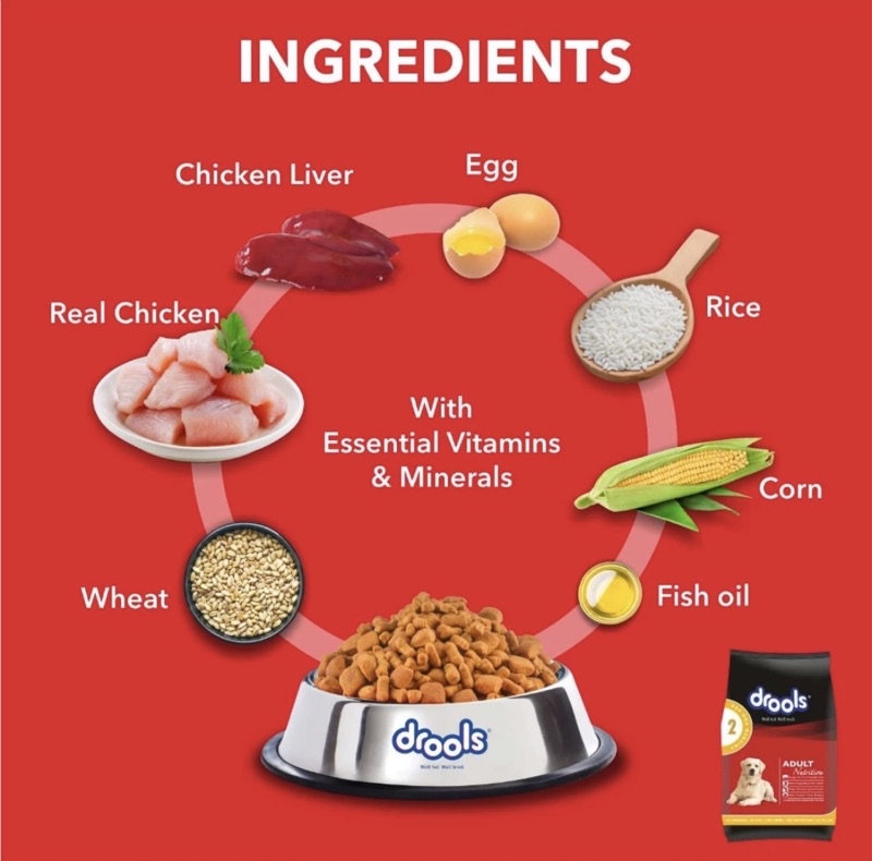DROOLS DOG FOOD 10KG REAL CHICKEN & EGG (ADULT AND PUPPY) | Shopee Malaysia