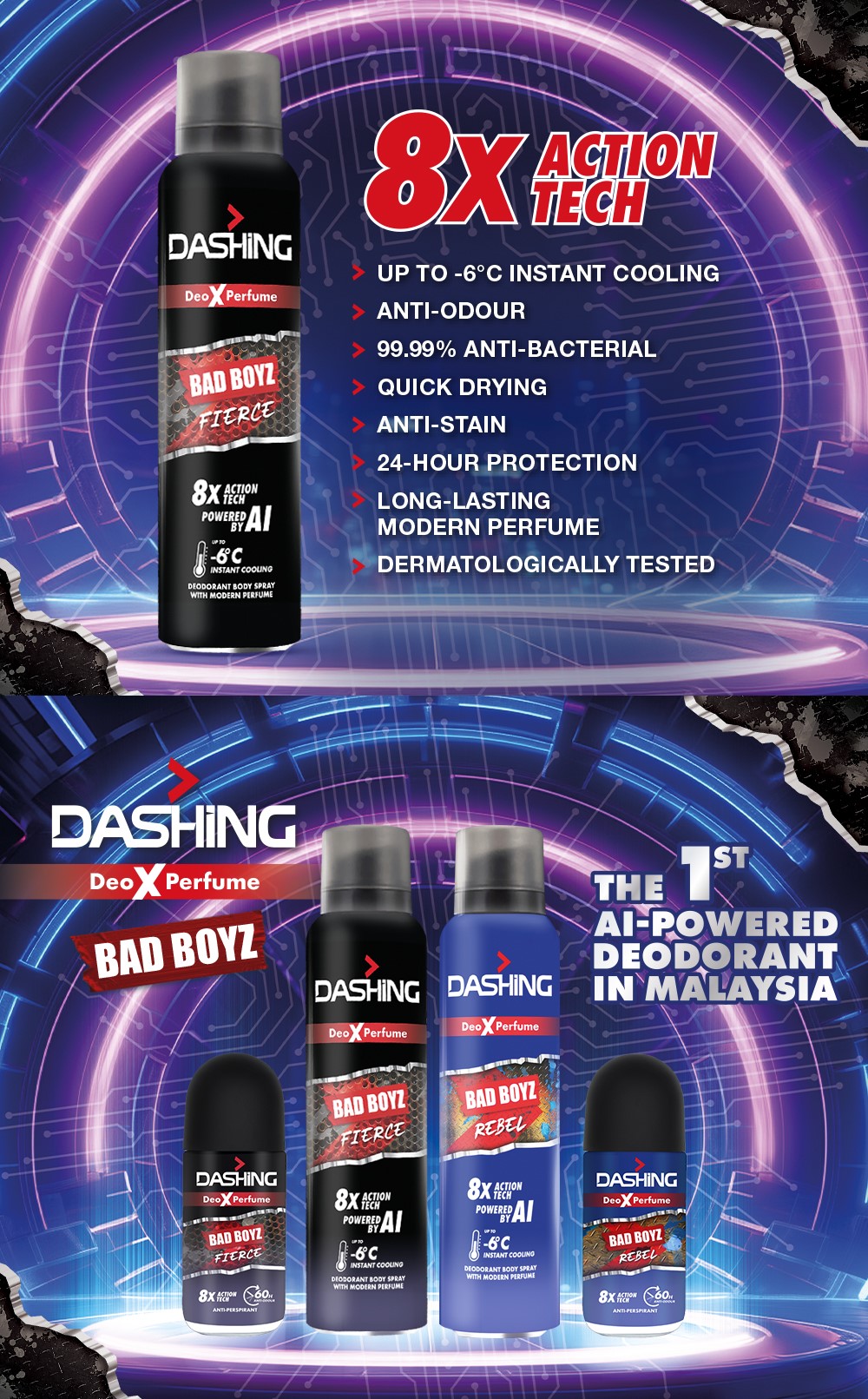 DASHING Bad Boyz Deodorant Body Spray Fierce 125ml | AI-Powered ...