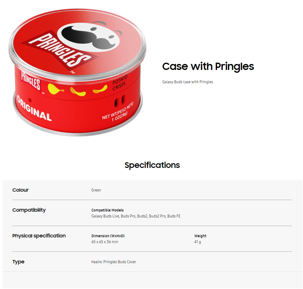 Samsung Buds Cover Pringles Original | Shopee Malaysia
