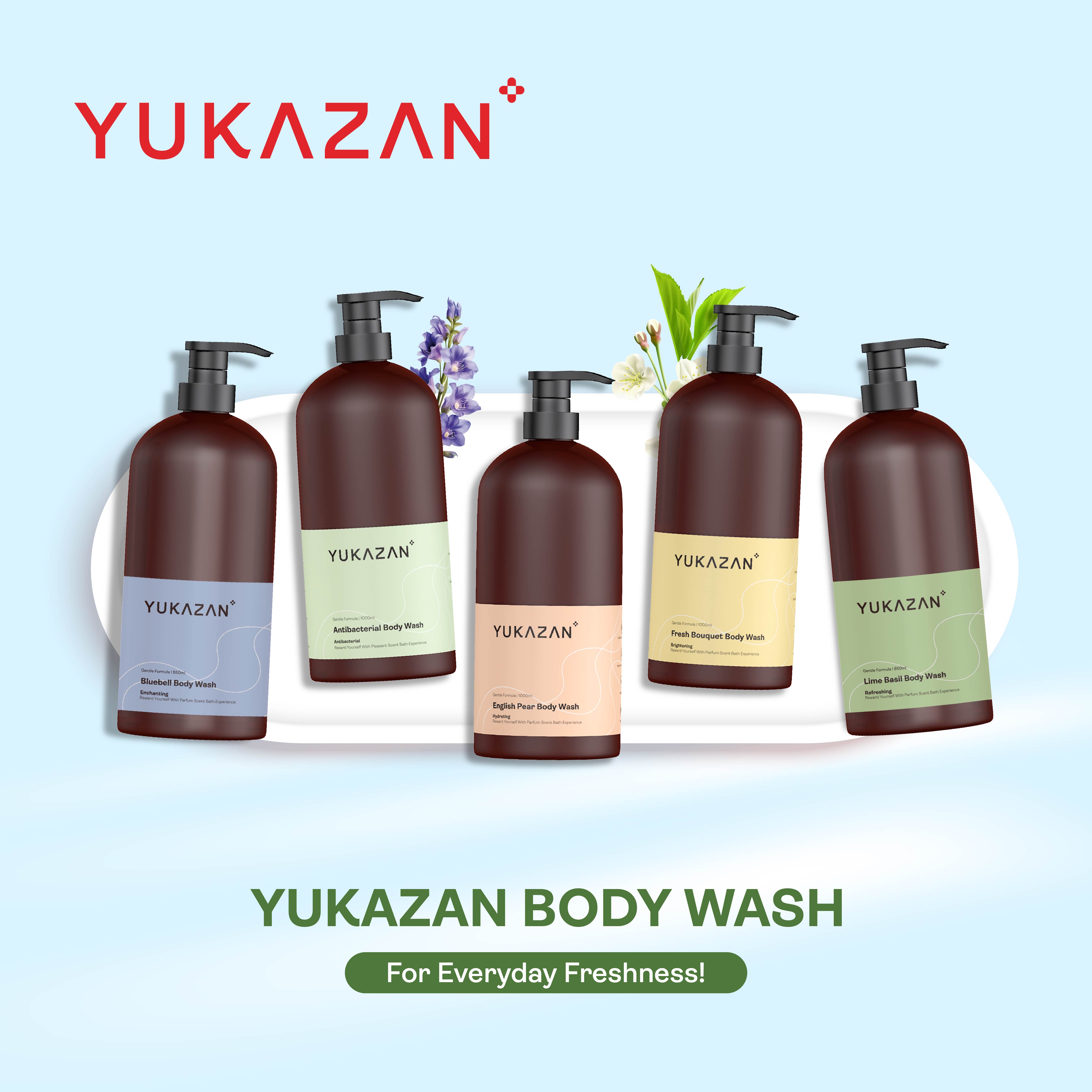 Yukazan Lime Basil Hydrating Body Wash (850ml) Body Shower Foam / Body ...