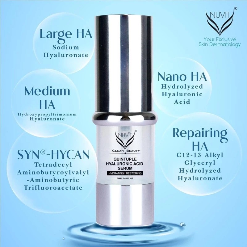 💜 《Nuvit》1)Moistloc Hydrating Crystal Serum保湿水晶精华 （30ml）💜2） Quintuple ...