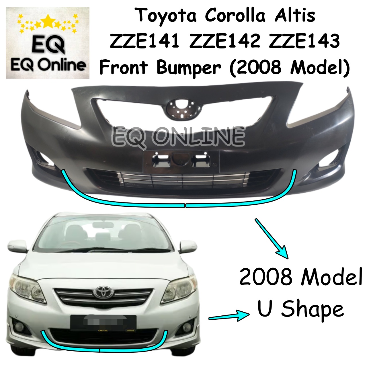 Toyota Corolla Altis ZZE141 ZZE142 ZZE143 2008 - 2013 Front Bumper ...