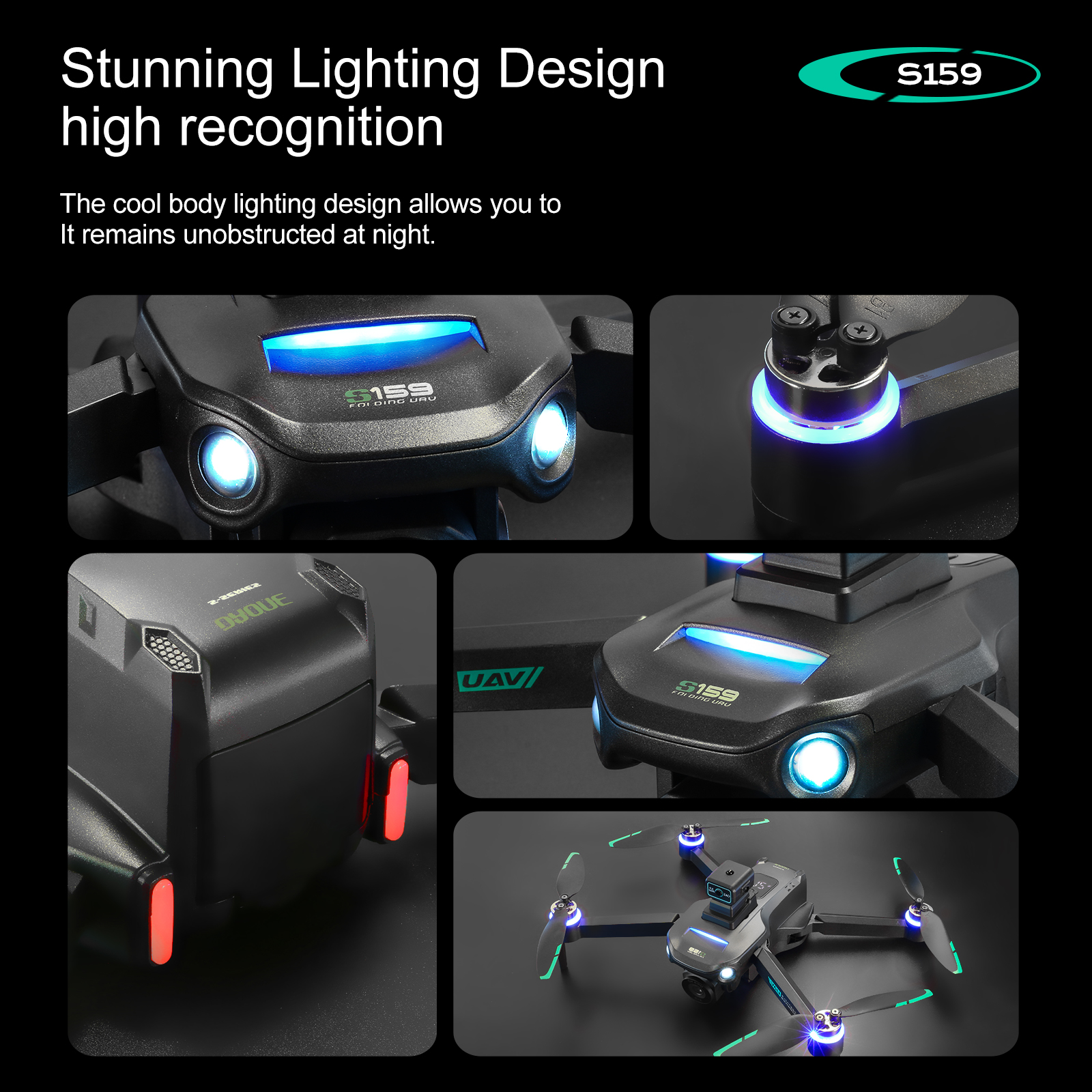 [NEW] S159 Drone 8K HD drone with camera obstacle avoidance Positioning drone Brushless Foldable ...