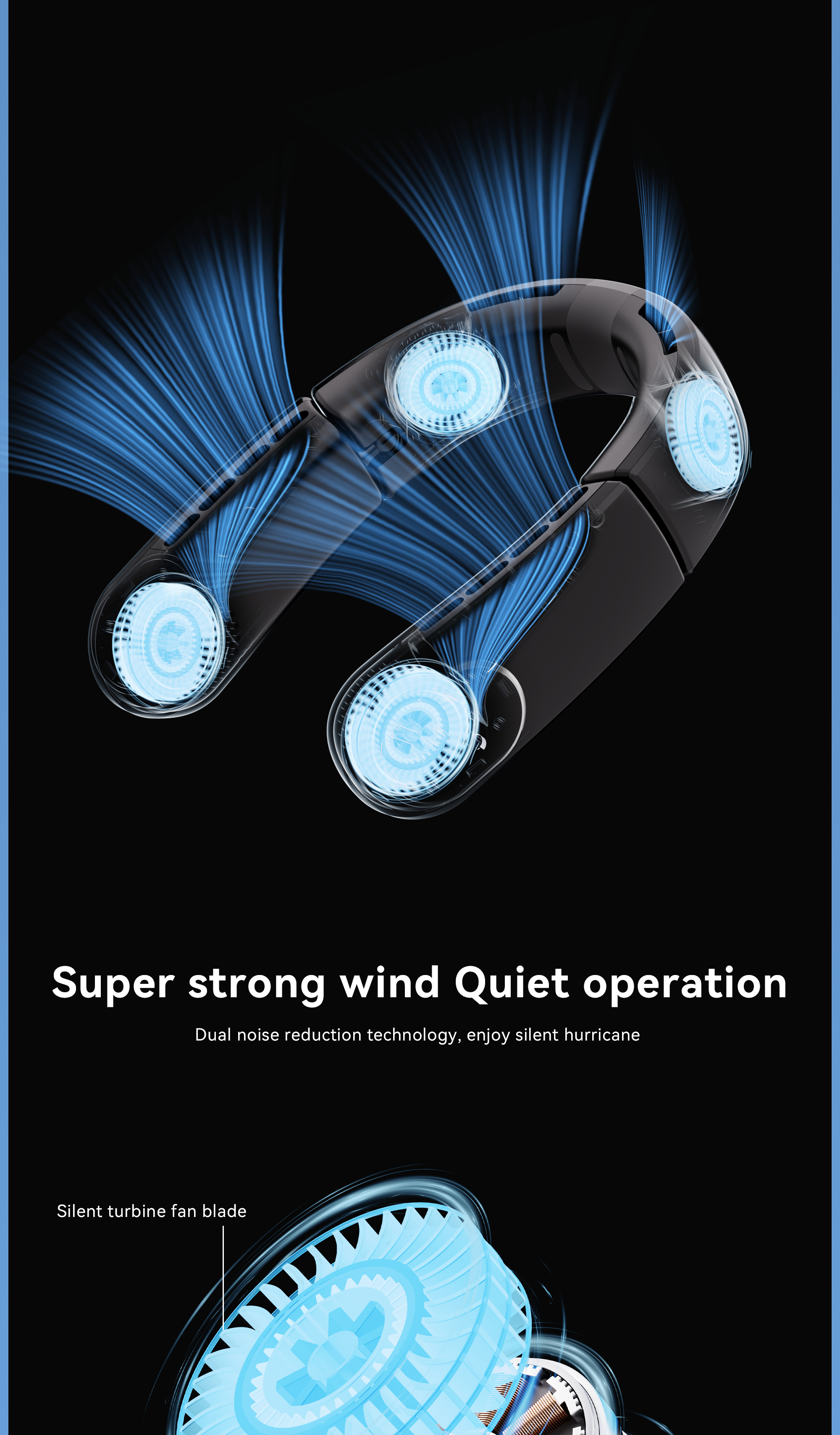 Amgras NeckFan Pro Portable Neck fan collapsible kipas mini 360° Silent ...