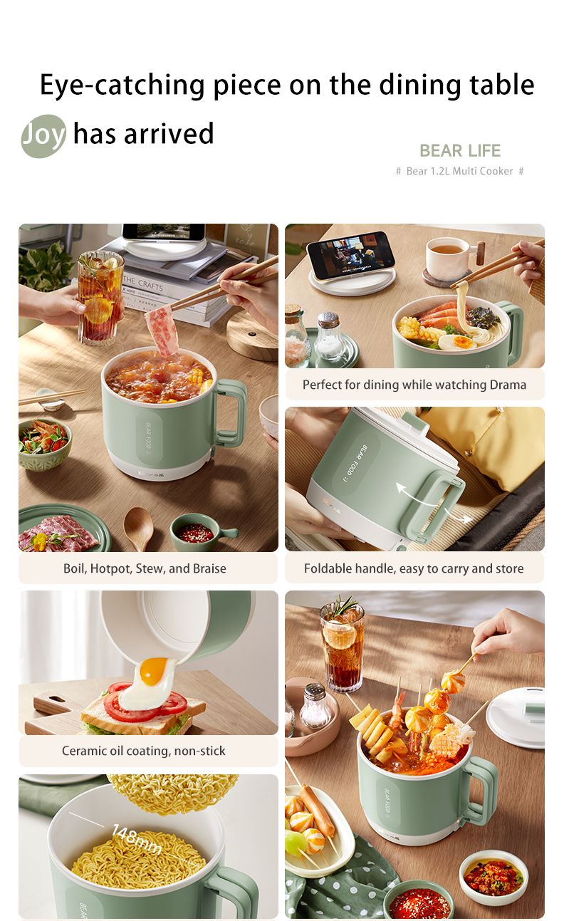 Bear Portable Multi Cooker 1.2L Foldable Travel Cooker BMC-G1200 ...