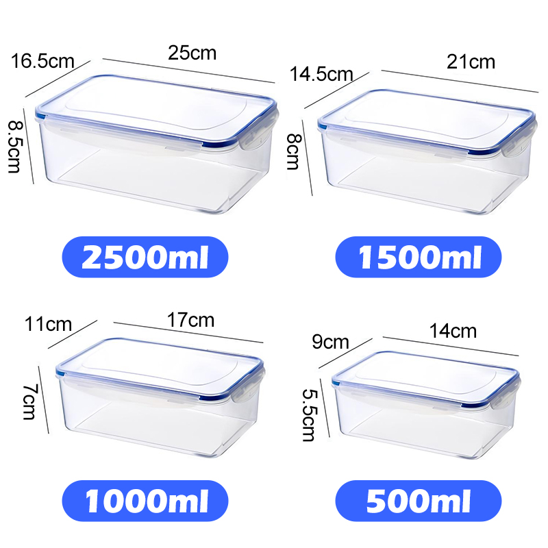 Fridge Food Storage Box Transparent Plastic Fruit Vege Container Airtight Container Bekas Kedap ...