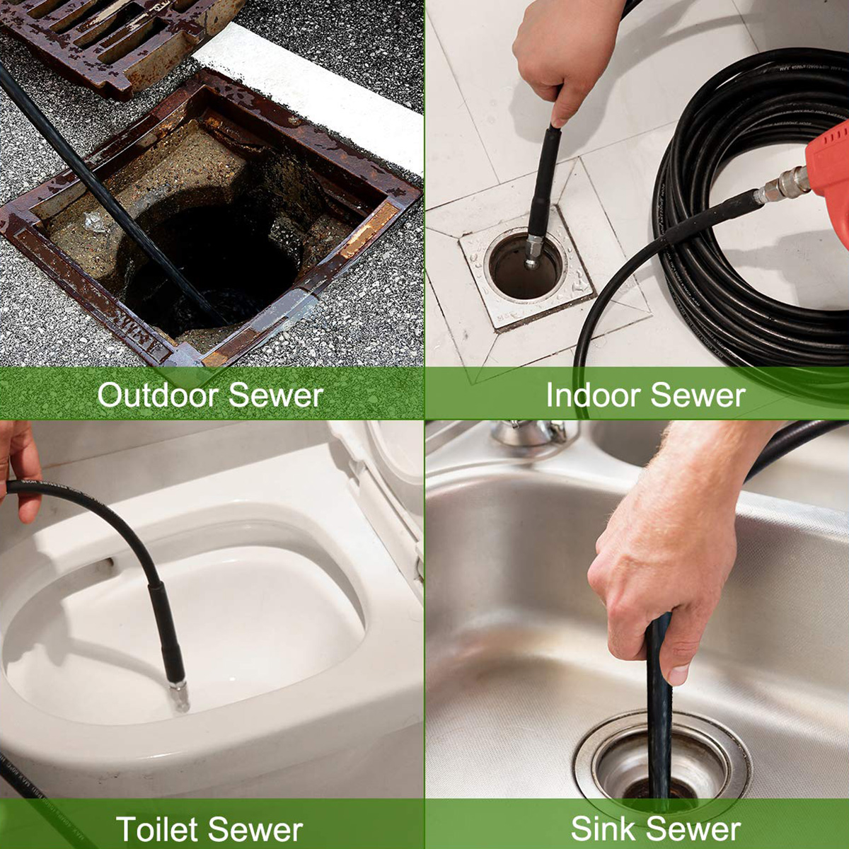 Sewer Jetter Kit sewer nozzle sewer drain water cleaning hose Jetter ...