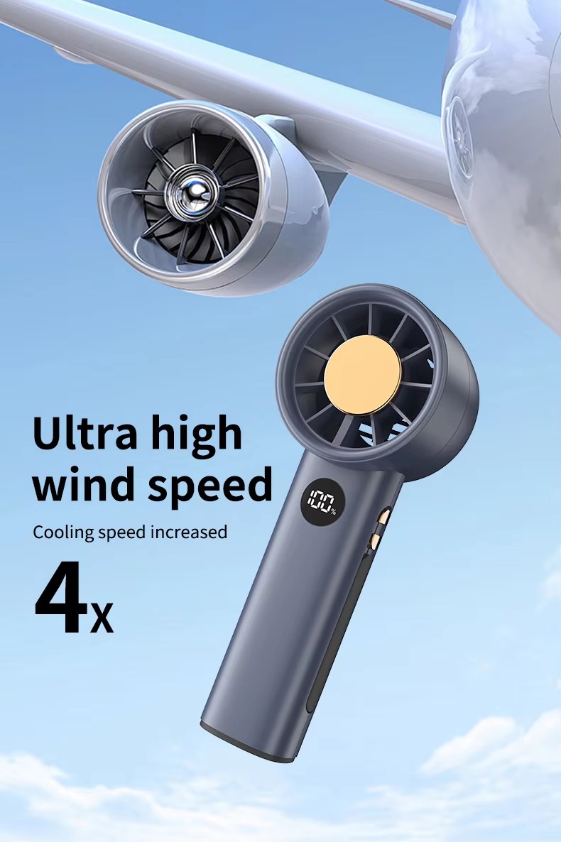 Portable Handheld Fan Mini Rechargeable Fan ,100 level steeples speed ...