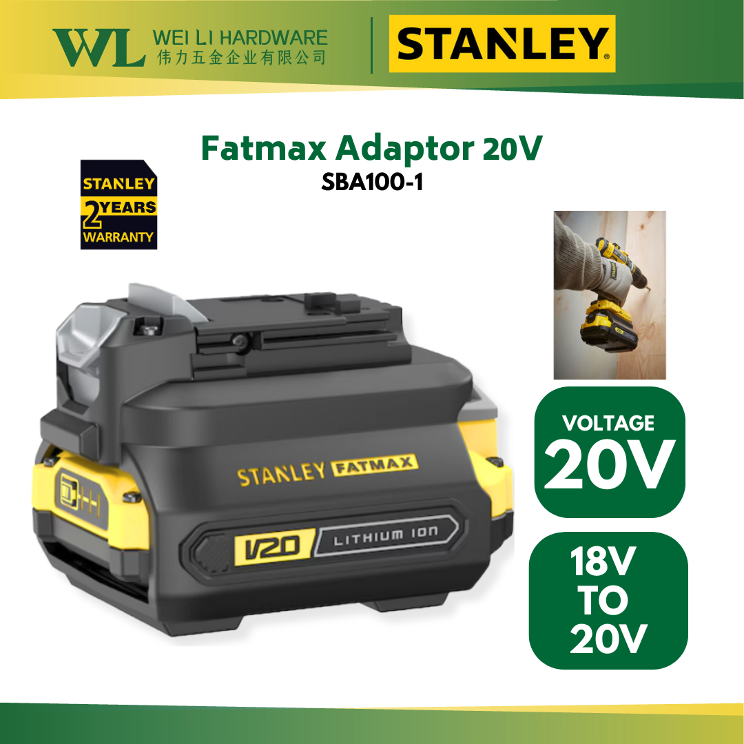 STANLEY Original SBA100-B1 20V Battery Adaptor Convert 18V / Stanley ...