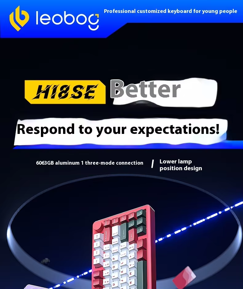 LEOBOG Hi8SE Tri-mode 80 Key Aluminum Keyboard CNC Aluminum Full Key Hot-Swap Customized ...