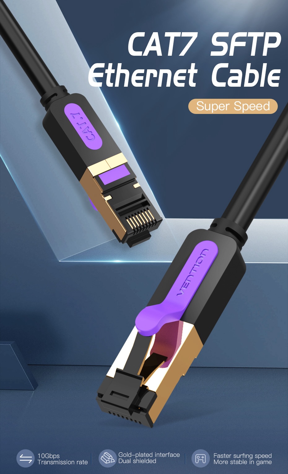 Vention CAT7 LAN Cable 10 Gbps RJ45 Ethernet Cat 7 Network Cord for ...