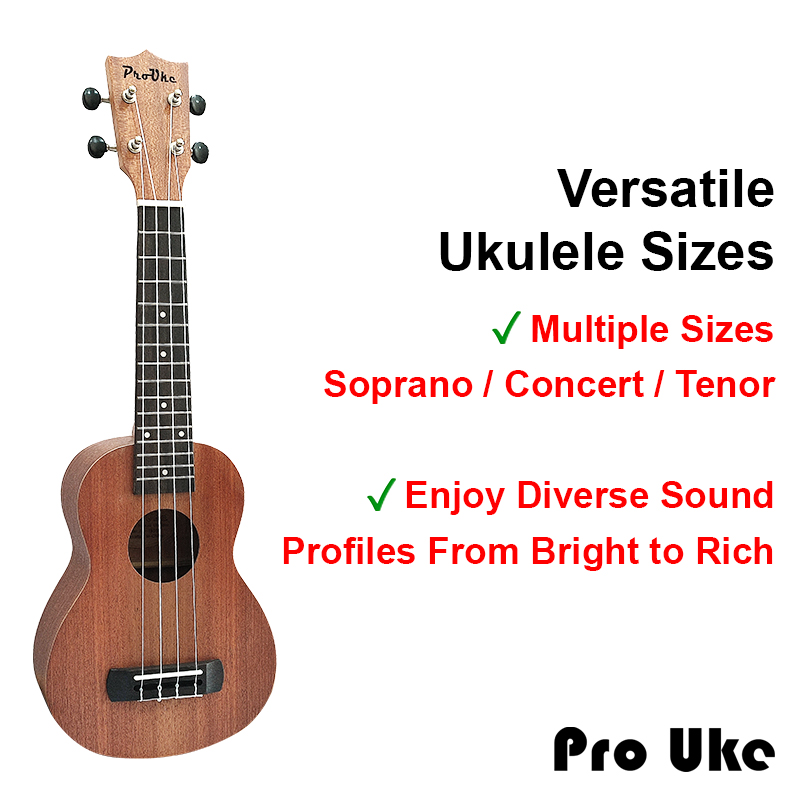 PRO UKE (PU-180) Ukulele Guitar Murah 21 23 26 inch 寸 Soprano Concert ...