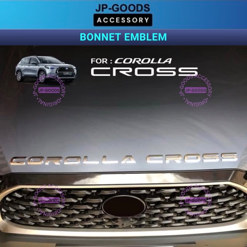 Toyota Corolla Cross 2020 - 2024 3D Wording Bonnet Emblem Logo Chrome ...