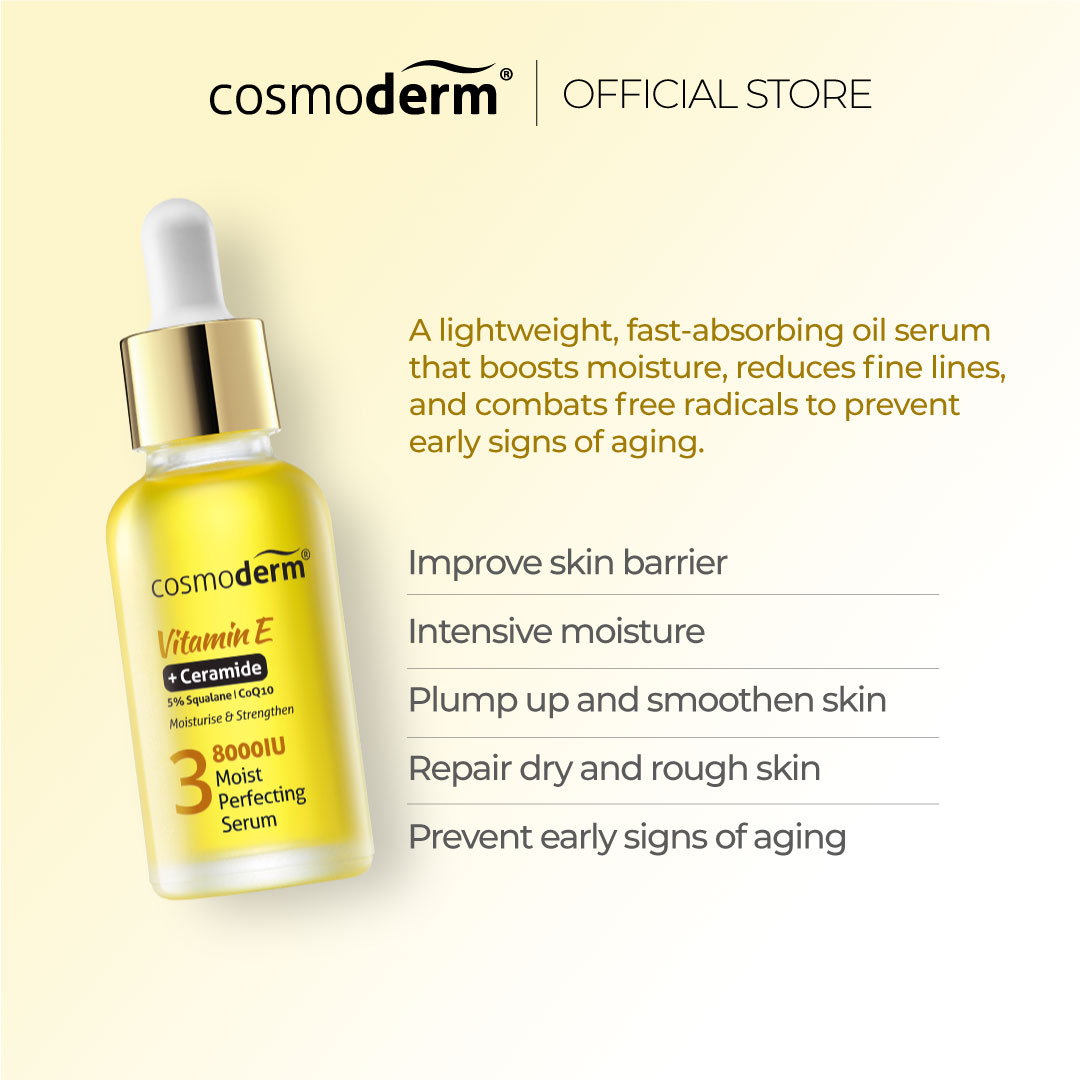 Cosmoderm Vitamin E + Ceramide 8000 I.U. Moist Perfecting Serum (30ml ...