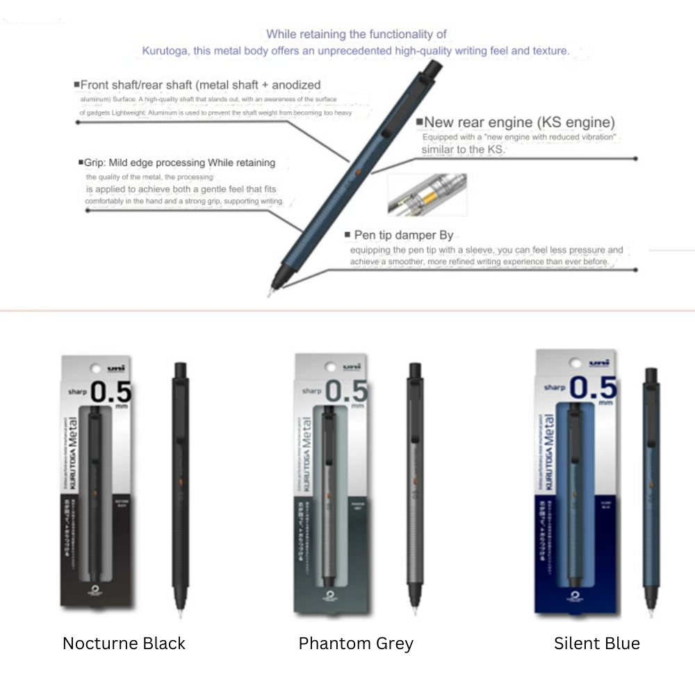 Uni Mitsubishi Kuru Toga Metal Mechanical Pencil 0.5 mm M5KH1P | Shopee Malaysia