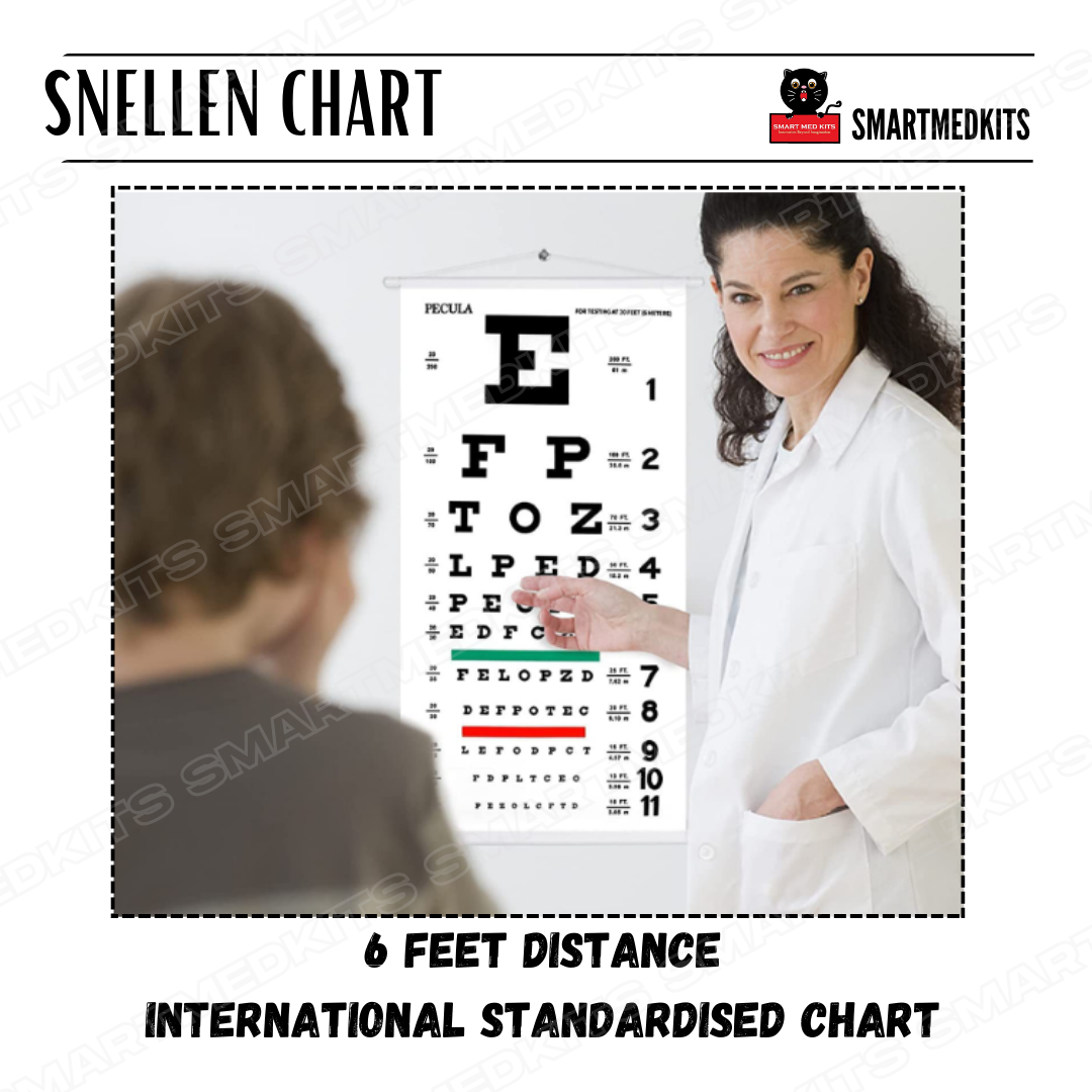 Eye chart Snellen Chart with Eye Occluder E type and Alphabet type ...