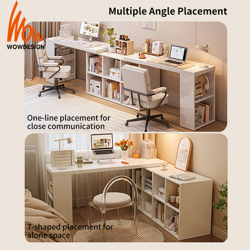 Study Table Meja Belajar With Storage Cabinet L-shape Table Computer ...