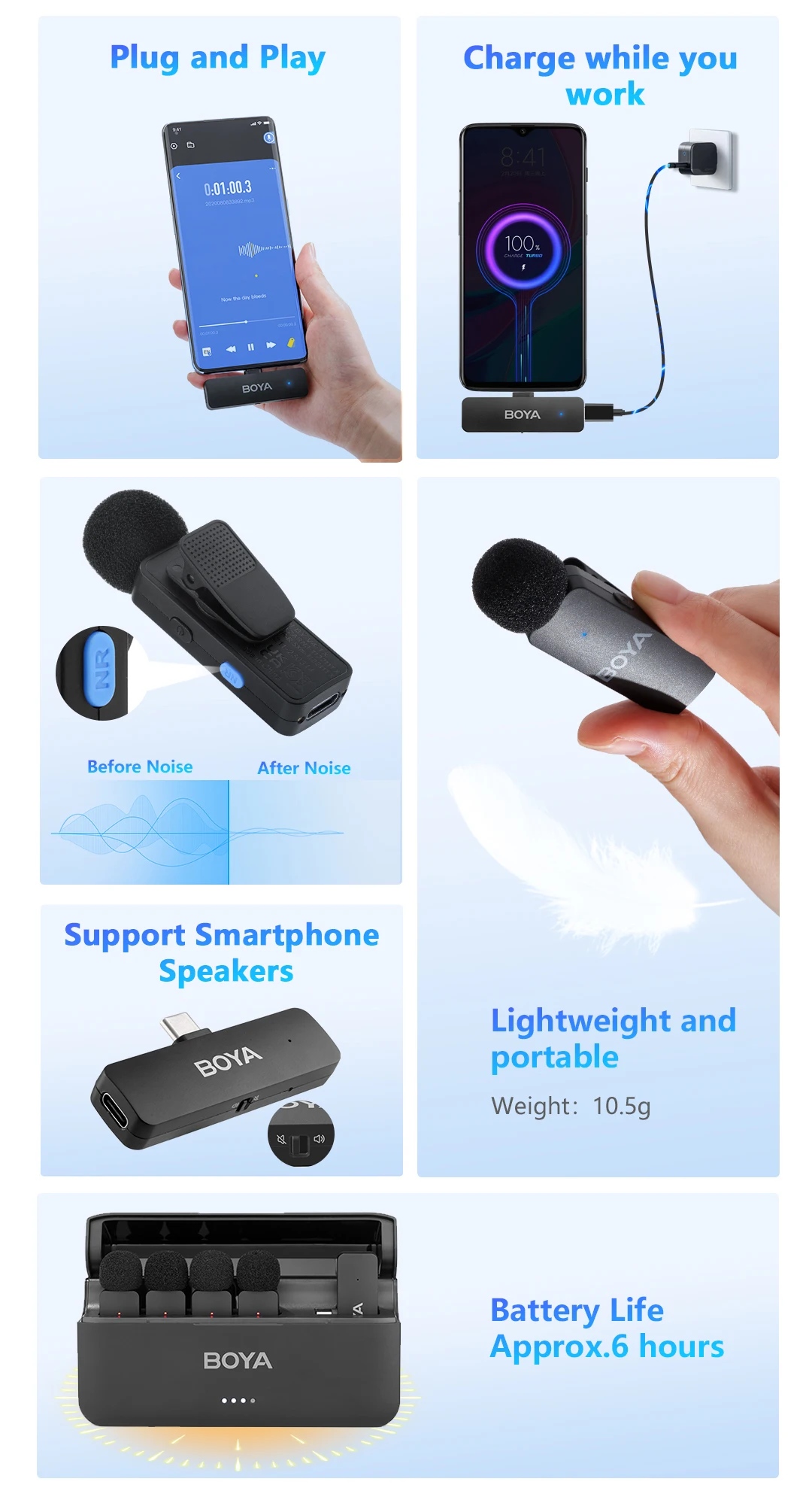 Boya BY-V4 4 Channel Mini Wireless Microphone with Noise Cancellation ...