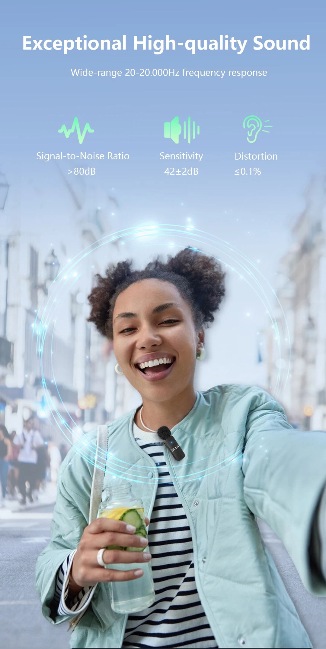 Boya BY-V4 4 Channel Mini Wireless Microphone with Noise Cancellation ...