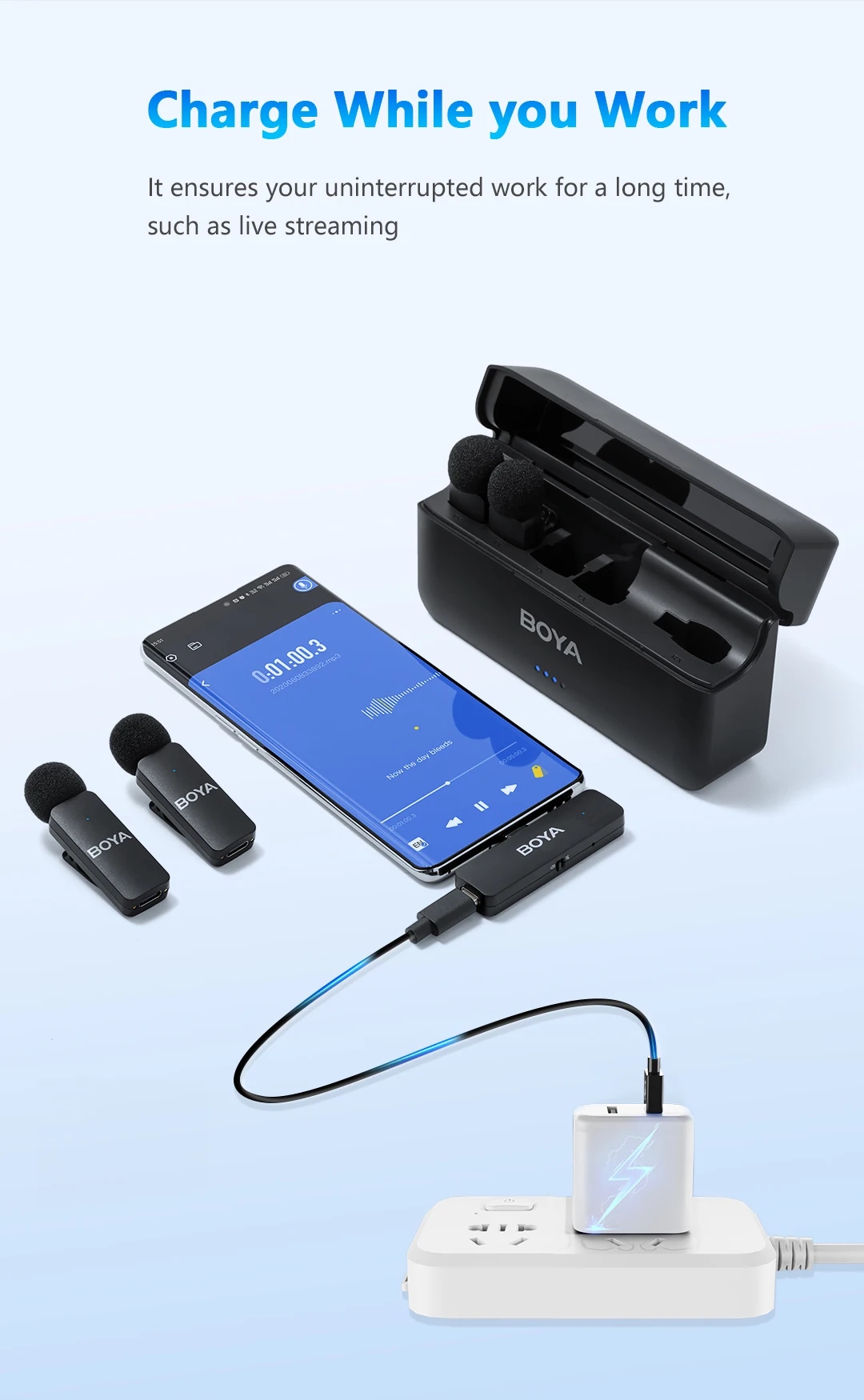 Boya BY-V4 4 Channel Mini Wireless Microphone with Noise Cancellation ...