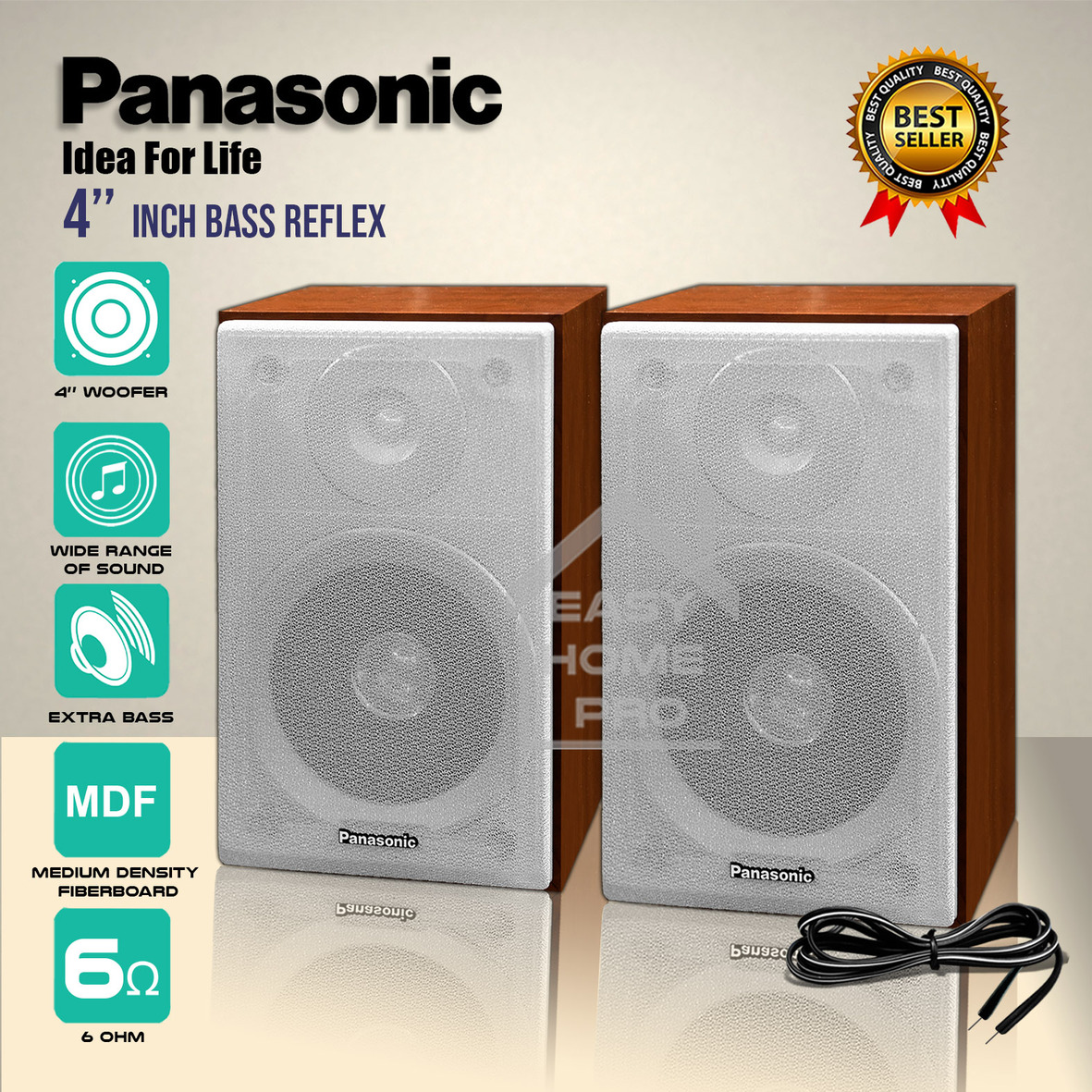 PANASONIC SP-PM33 4" Passive Speakers Bookshelf Speakers Pair | Home ...