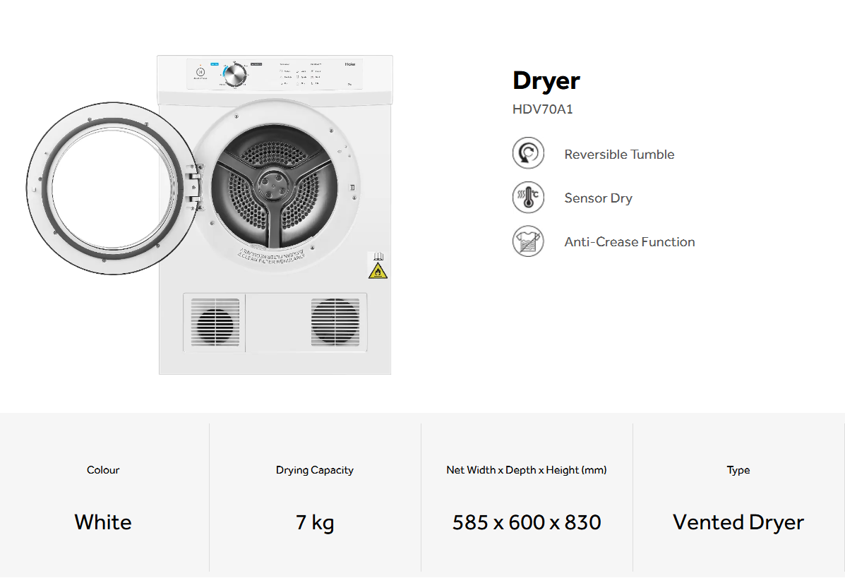 Midea / Haier / Pensonic Venting Clothes Dryer Machine Pengering Baju ...