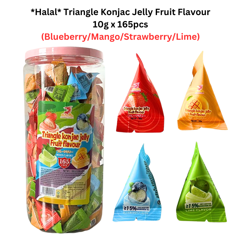 *Halal* Triangle Konjac Jelly Fruit Flavour 10g x 165pcs (Blueberry ...
