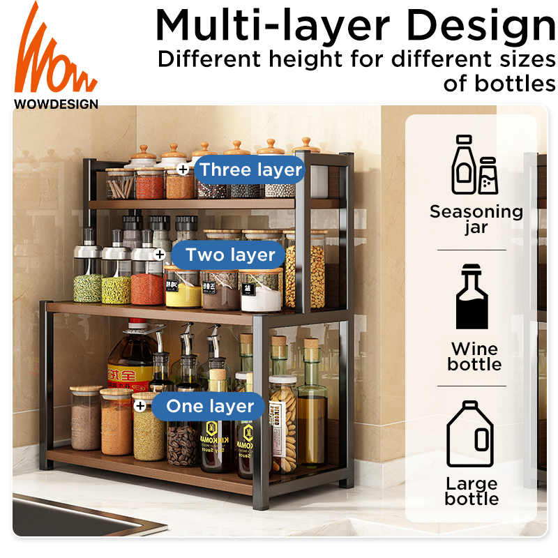 Rak Dapur Rak Rempah Black Kitchen Spice Rack Kitchen Shelf Kitchen ...