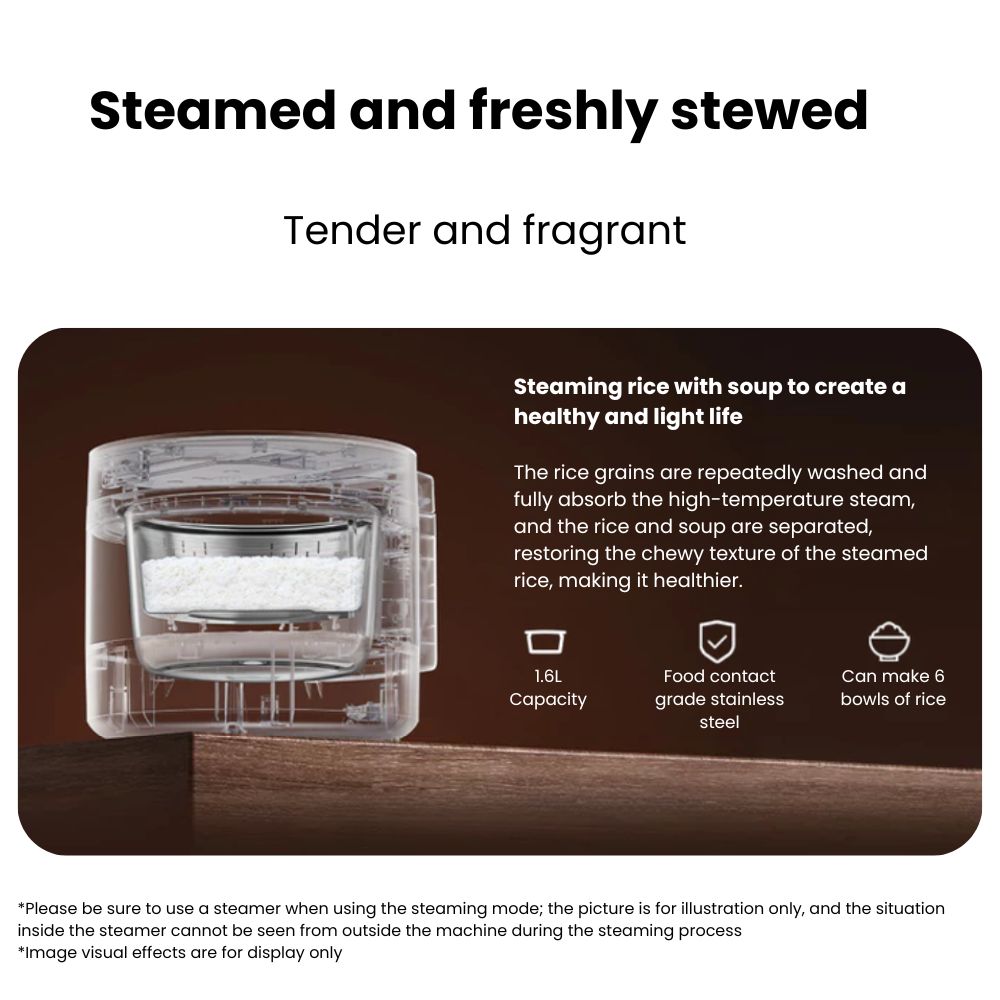 (FREE ADAPTER) Xiaomi Mijia Transparent Steam Rice Cooker 4L | Electric ...