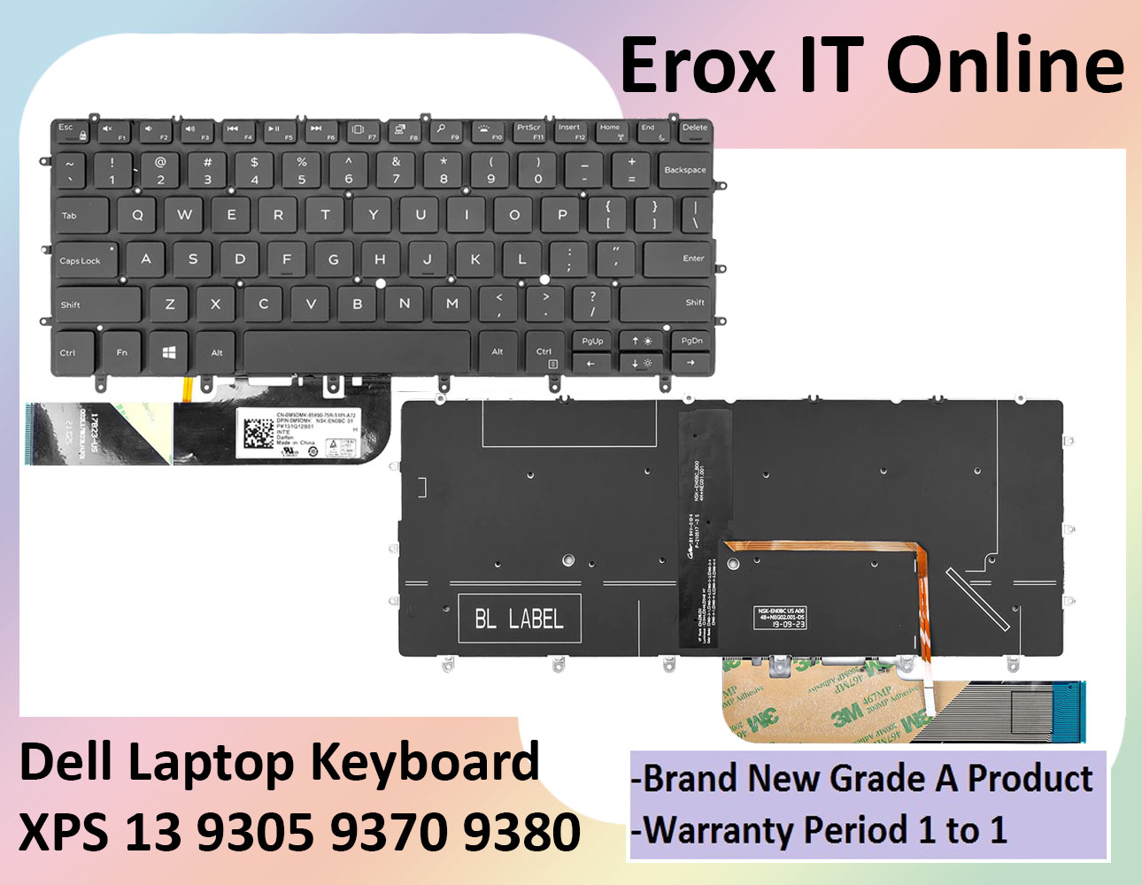 Dell XPS 13 9305 9370 9380 9317 P82G 3CM18 03CM18 6Y7DJ NSK-EN0BC ...